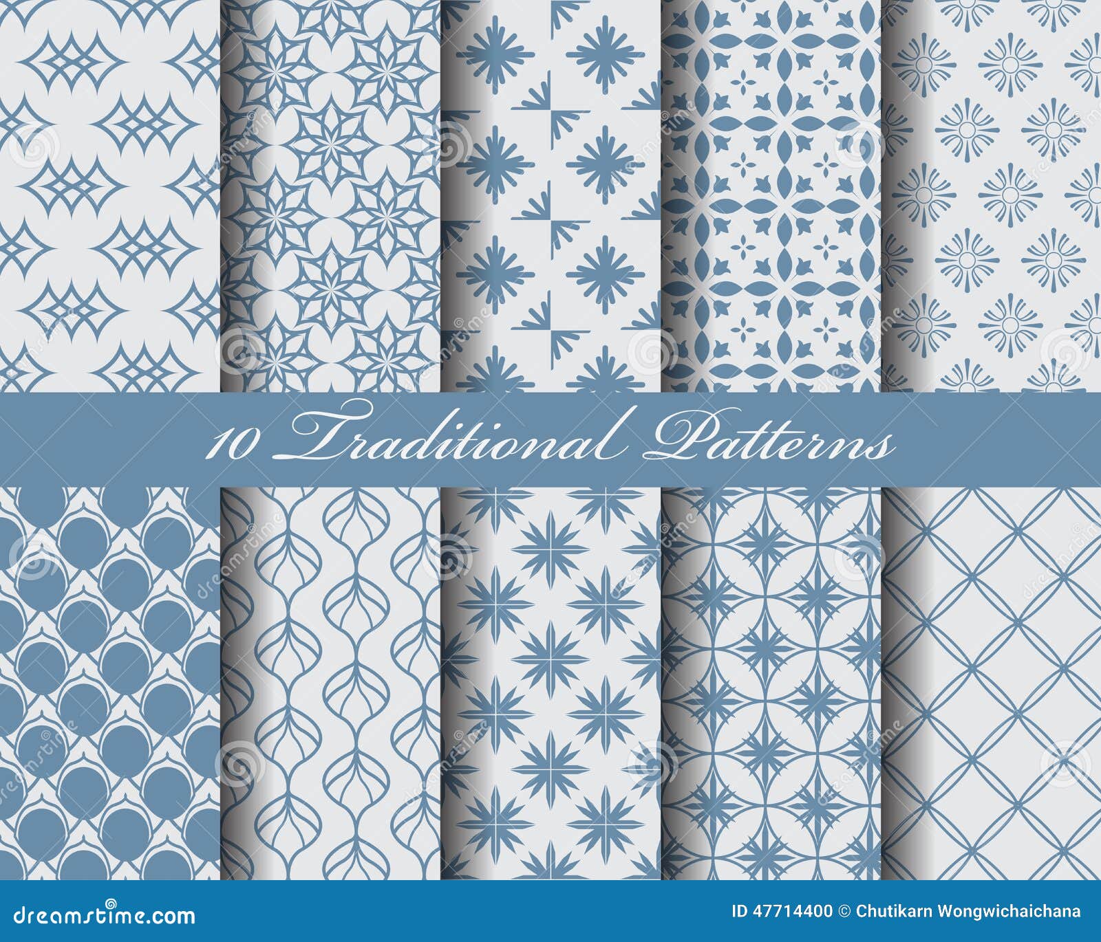 10 Traditional Patterns Vector Illustration | CartoonDealer.com #47916508