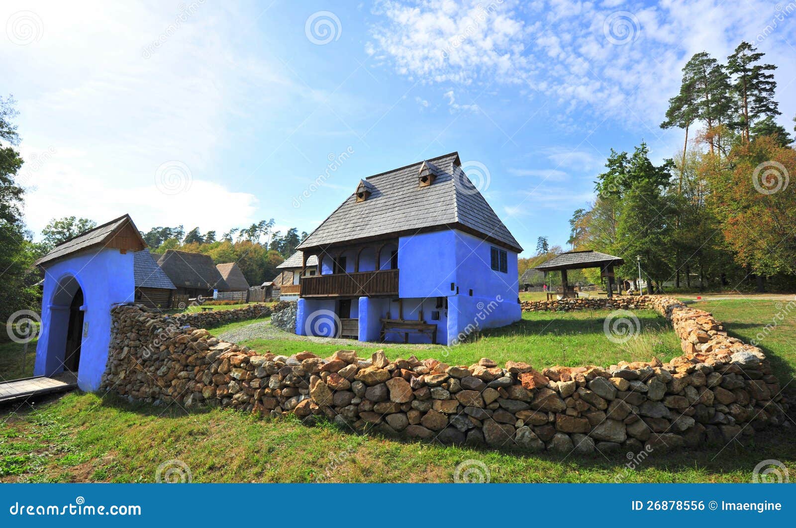 Blue Traditional Village House Stock Photo - Image of imaengine, nature ...