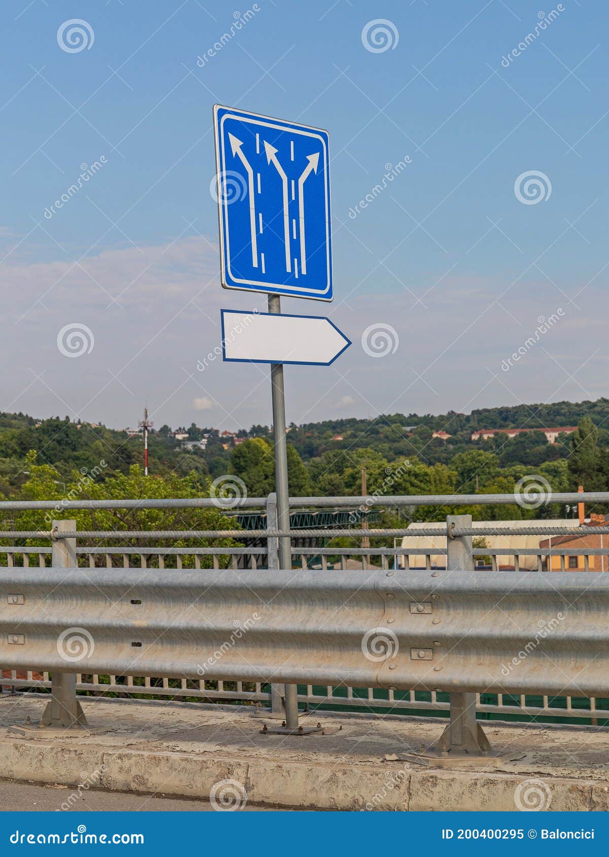 Blue Traffic Sign stock image. Image of europe, overpass - 200400295