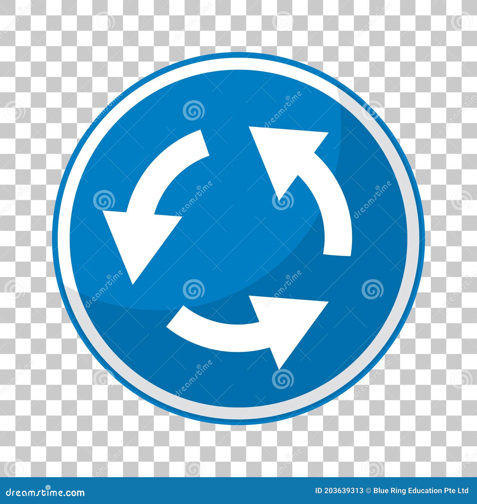Blue Traffic Sign on Transparent Background Stock Vector - Illustration ...