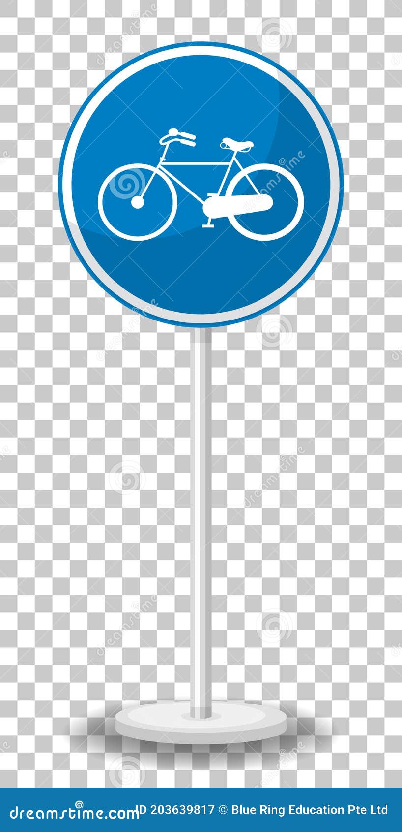 Blue Traffic Sign on Transparent Background Stock Vector - Illustration ...