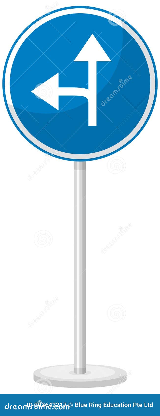 Blue Traffic Sign on White Background Stock Vector - Illustration of ...