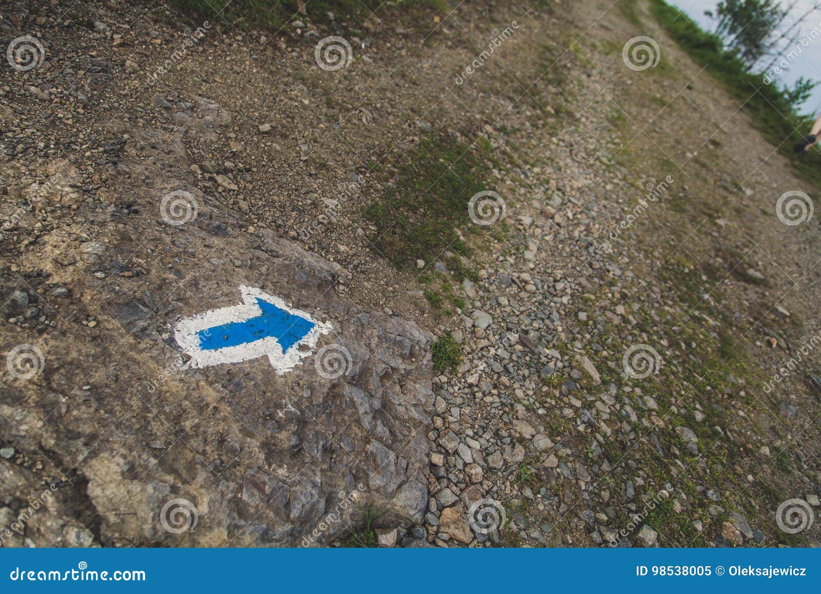 Blue Trail Sign on Touristic Way Stock Image - Image of romania, sunny ...