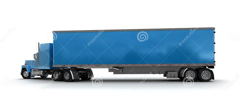 Blue Trailer Truck Cargo Container Stock Illustration - Illustration of ...