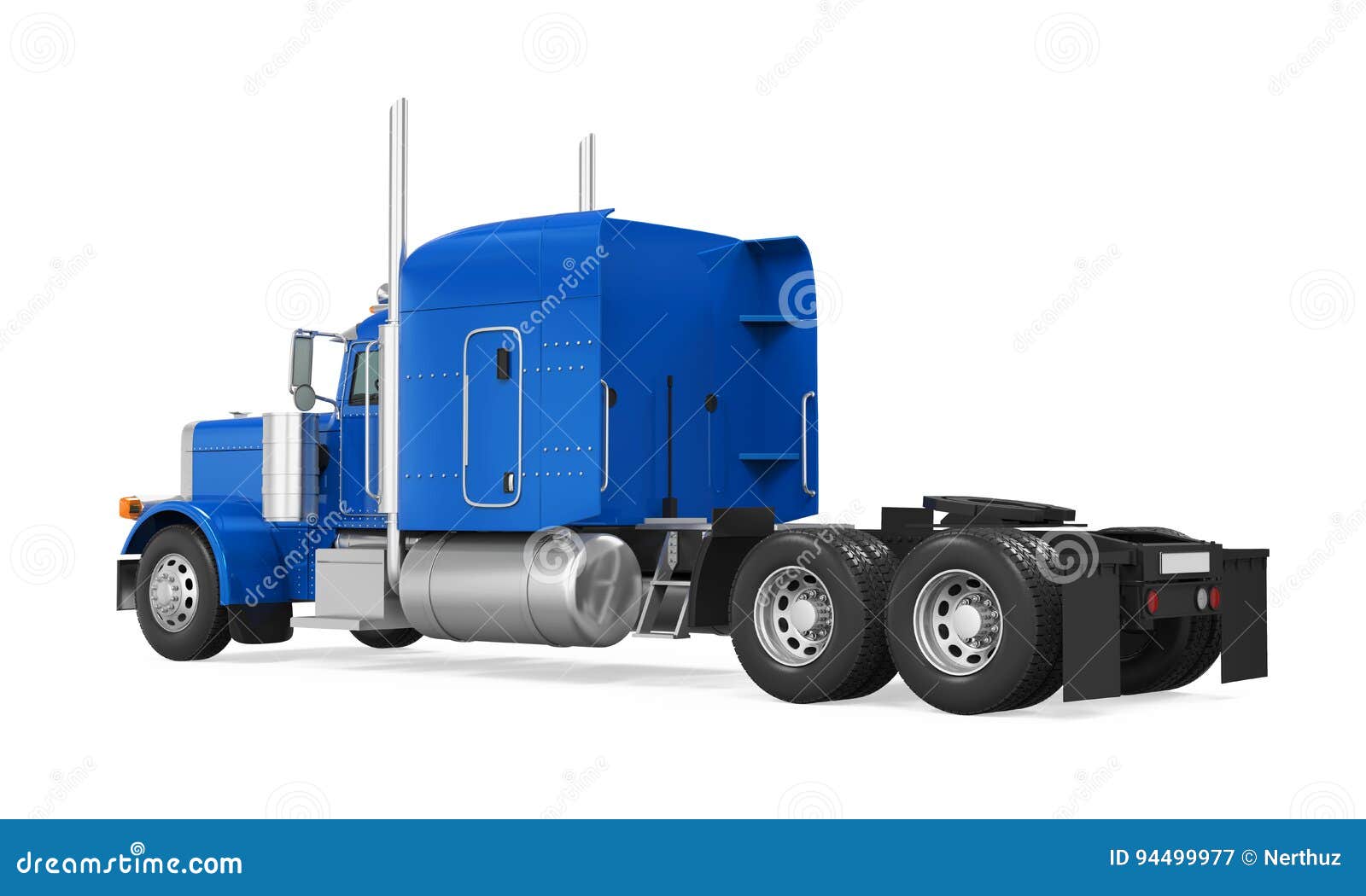 Blue Trailer Truck Isolated Stock Illustration - Illustration of ...