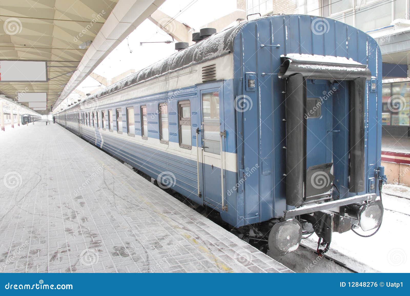 Blue train stock photo. Image of departure, rolling, station - 12848276