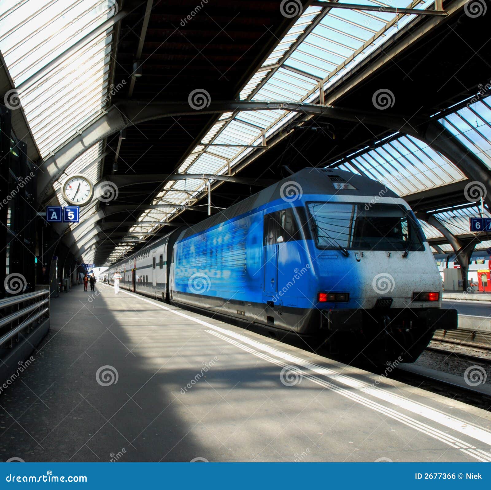 Blue train stock photo. Image of railway, perspective - 2677366