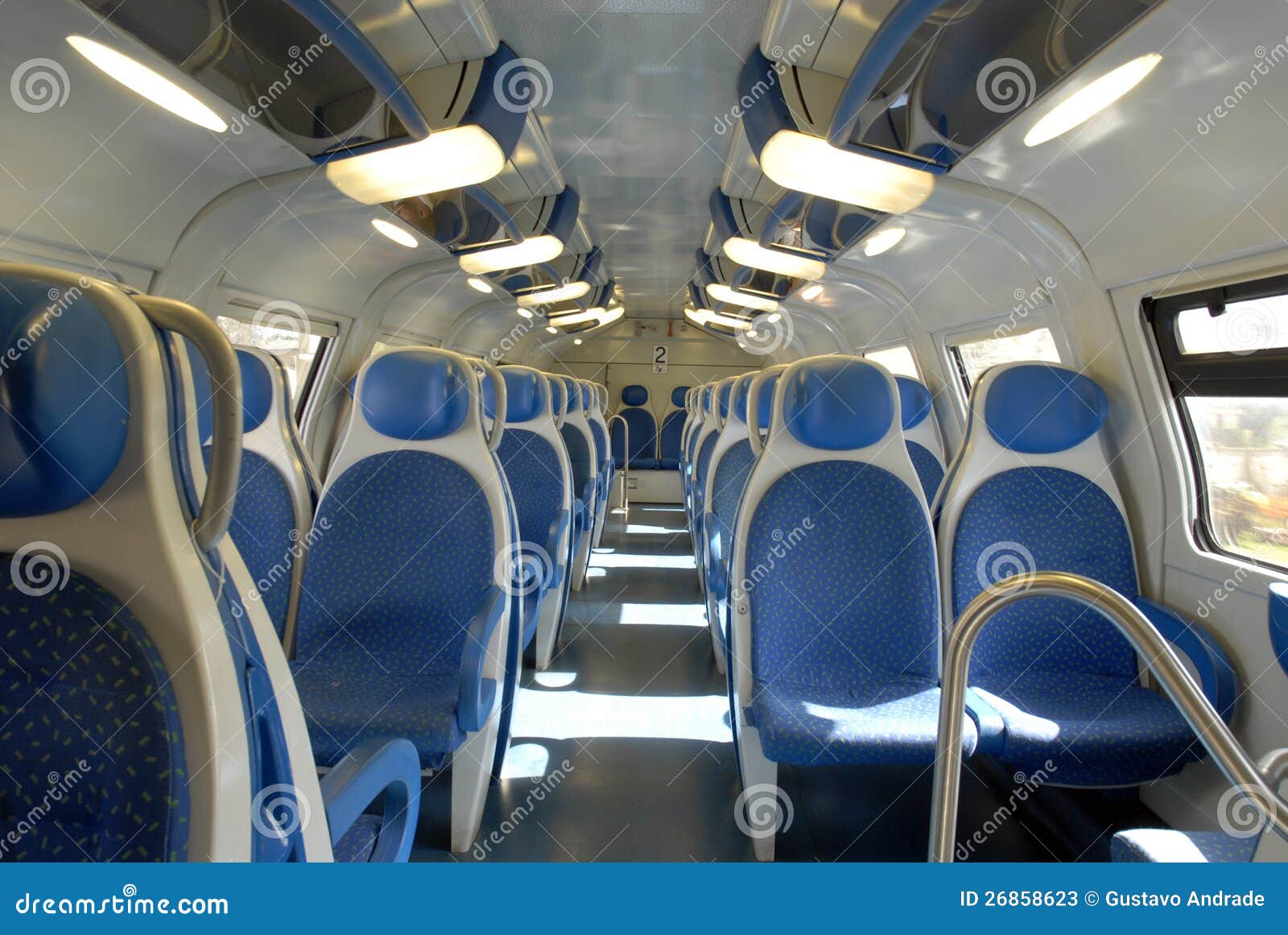Blue train. stock image. Image of inside, interior, tourism - 26858623