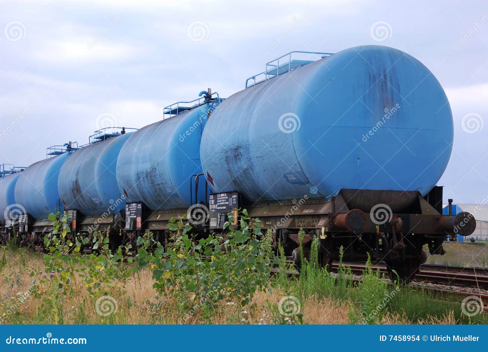 Blue train stock photo. Image of route, industry, tank - 7458954