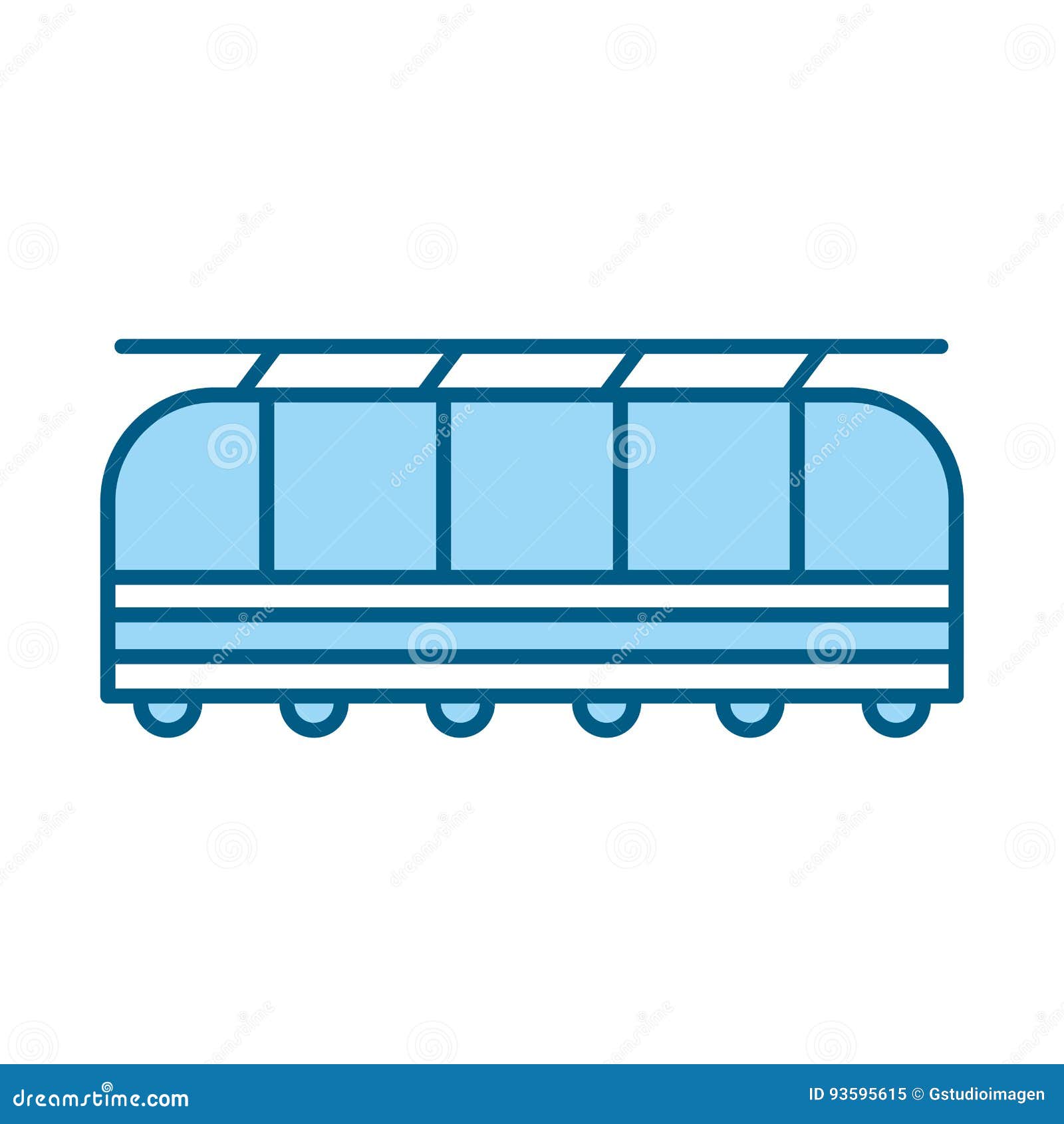 Blue train cartoon stock vector. Illustration of design - 93595615