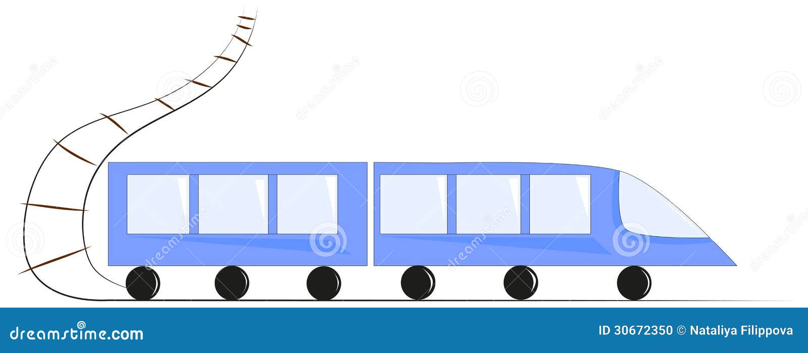Blue train stock vector. Illustration of simple, design - 30672350