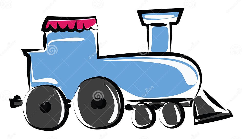 A Blue Train, Illustration, Vector Stock Vector - Illustration of rail ...