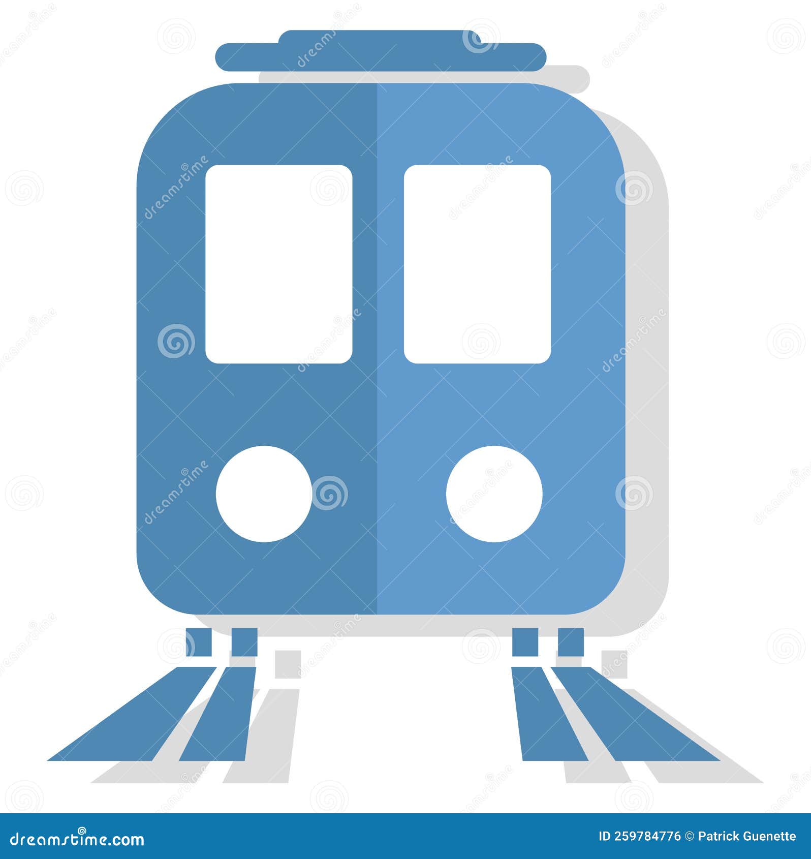 Blue train, icon stock vector. Illustration of blue - 259784776