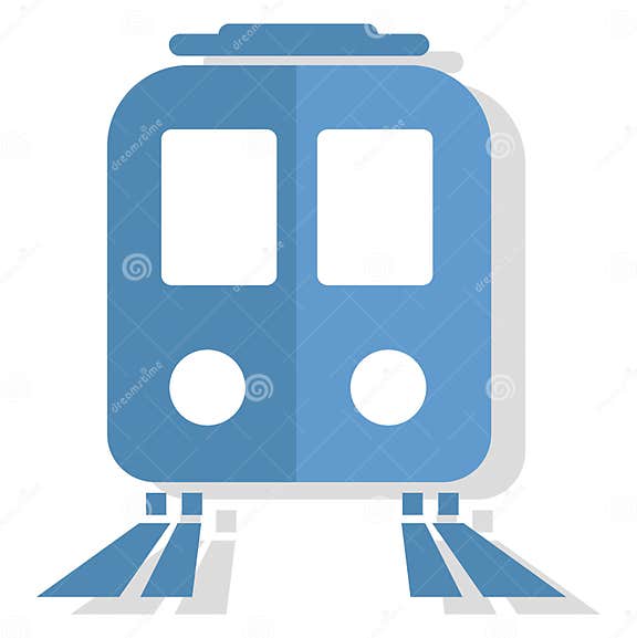 Blue train, icon stock vector. Illustration of blue - 259784776