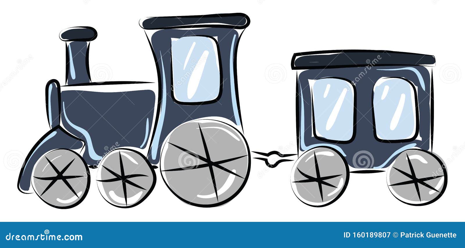 Blue Train, Illustration, Vector Stock Vector - Illustration of line ...
