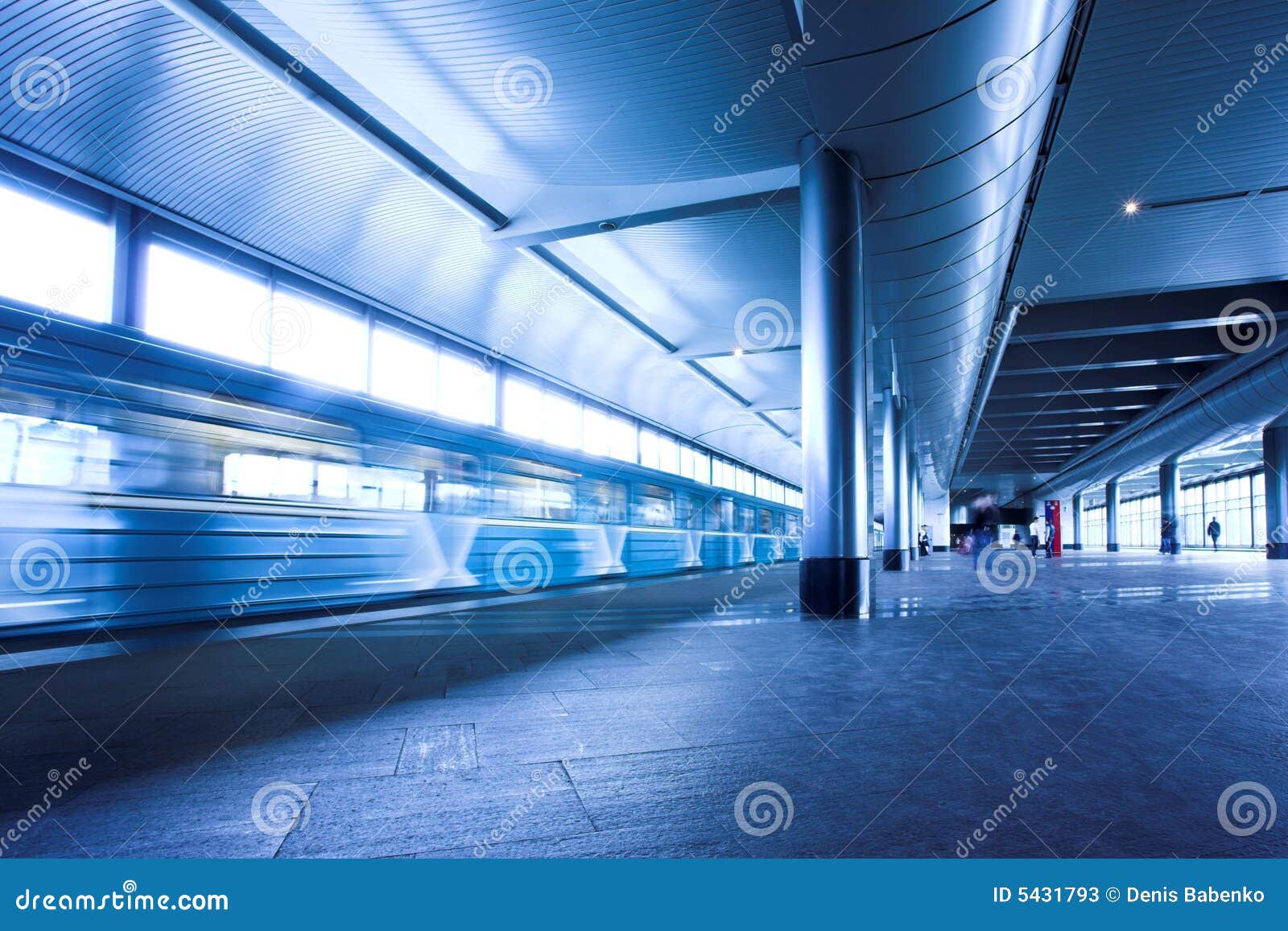 Blue train at subway stock image. Image of engine, inside - 5431793