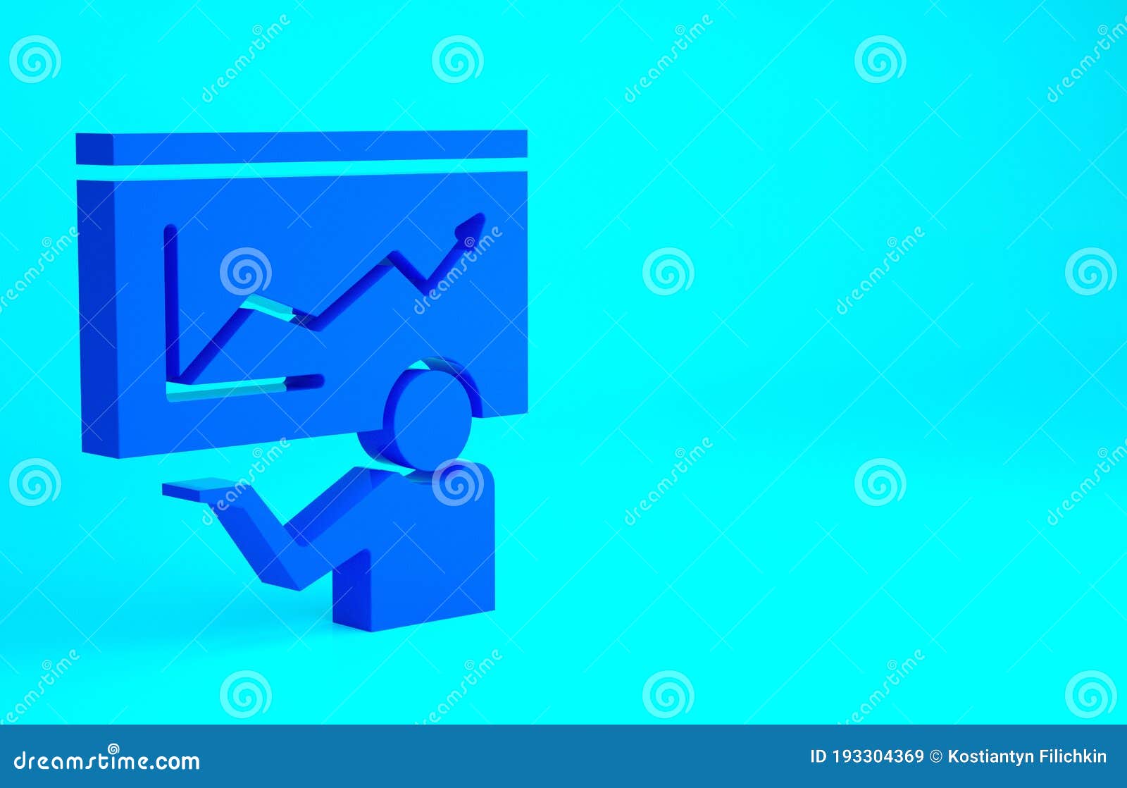 Blue Training, Presentation Icon Isolated on Blue Background ...