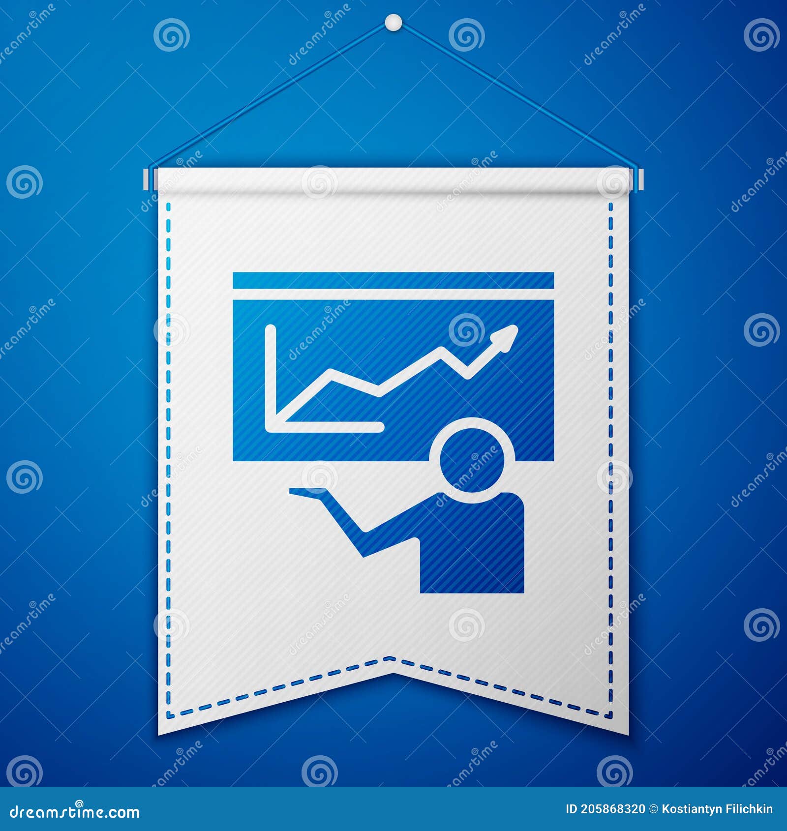 Blue Training, Presentation Icon Isolated on Blue Background. White ...