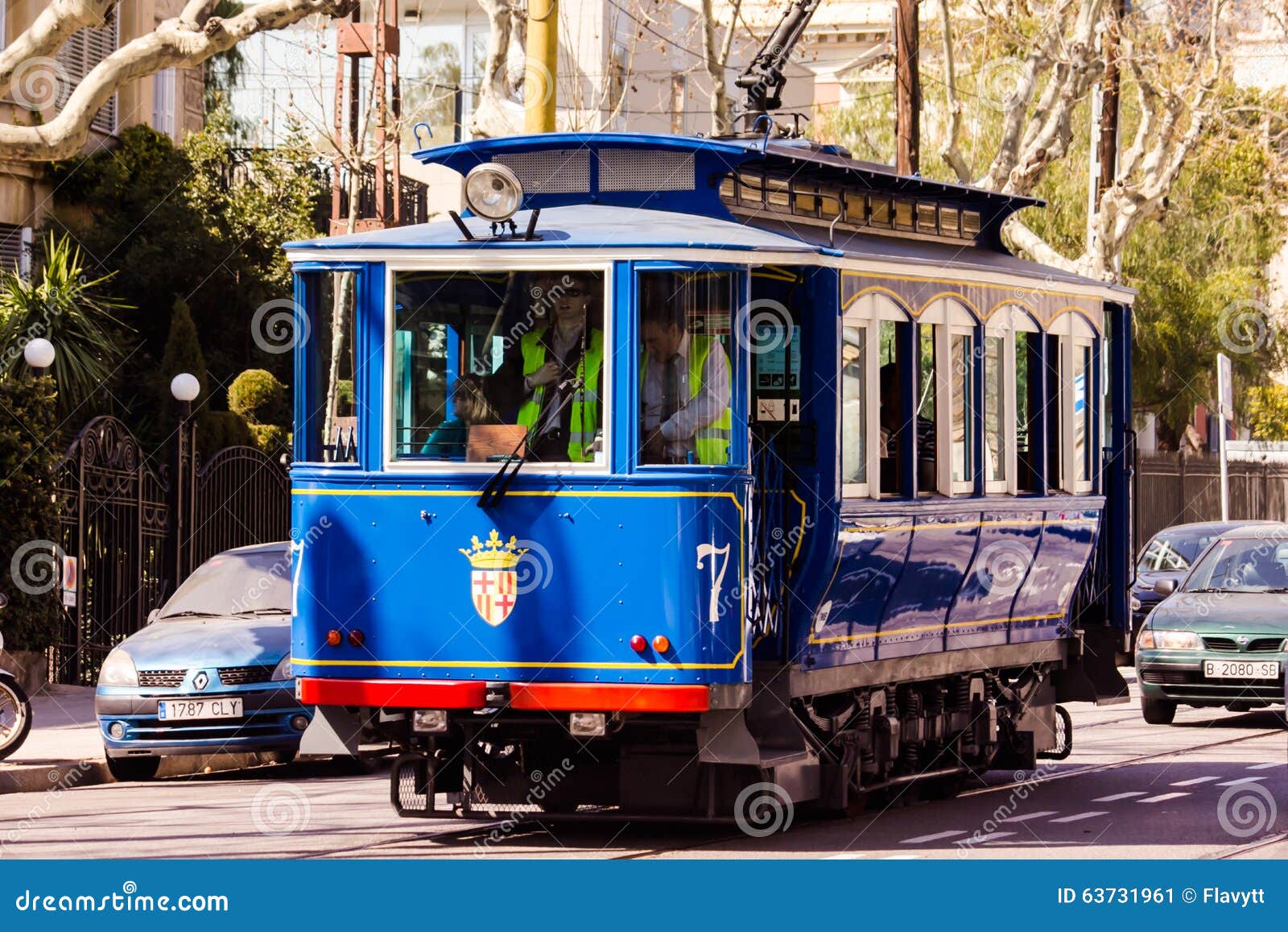The blue tram editorial photo. Image of vintage, landmarks - 63731961