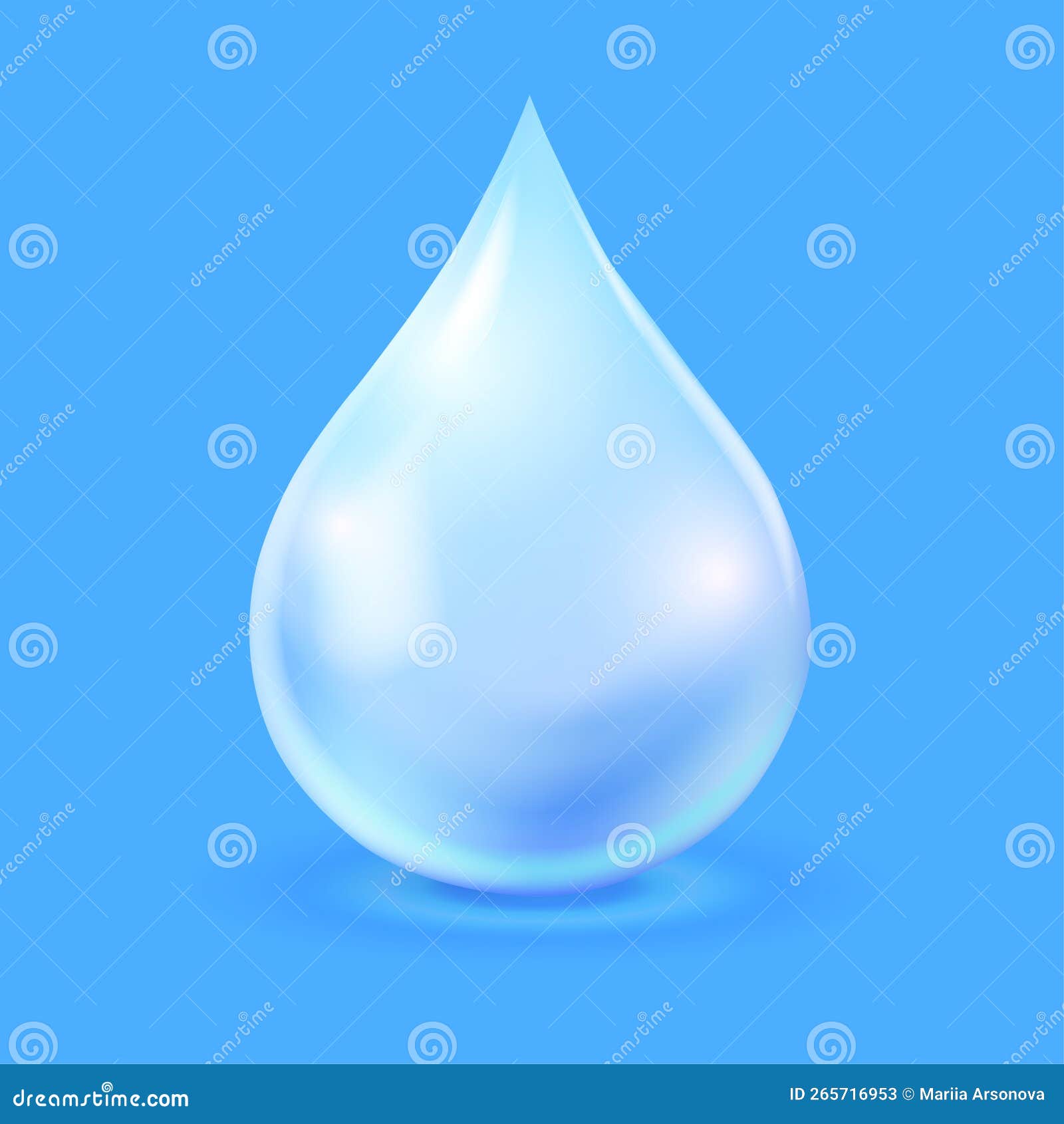 Blue Tranparent Shiny Water Drop. Vector Illustration Stock Vector ...