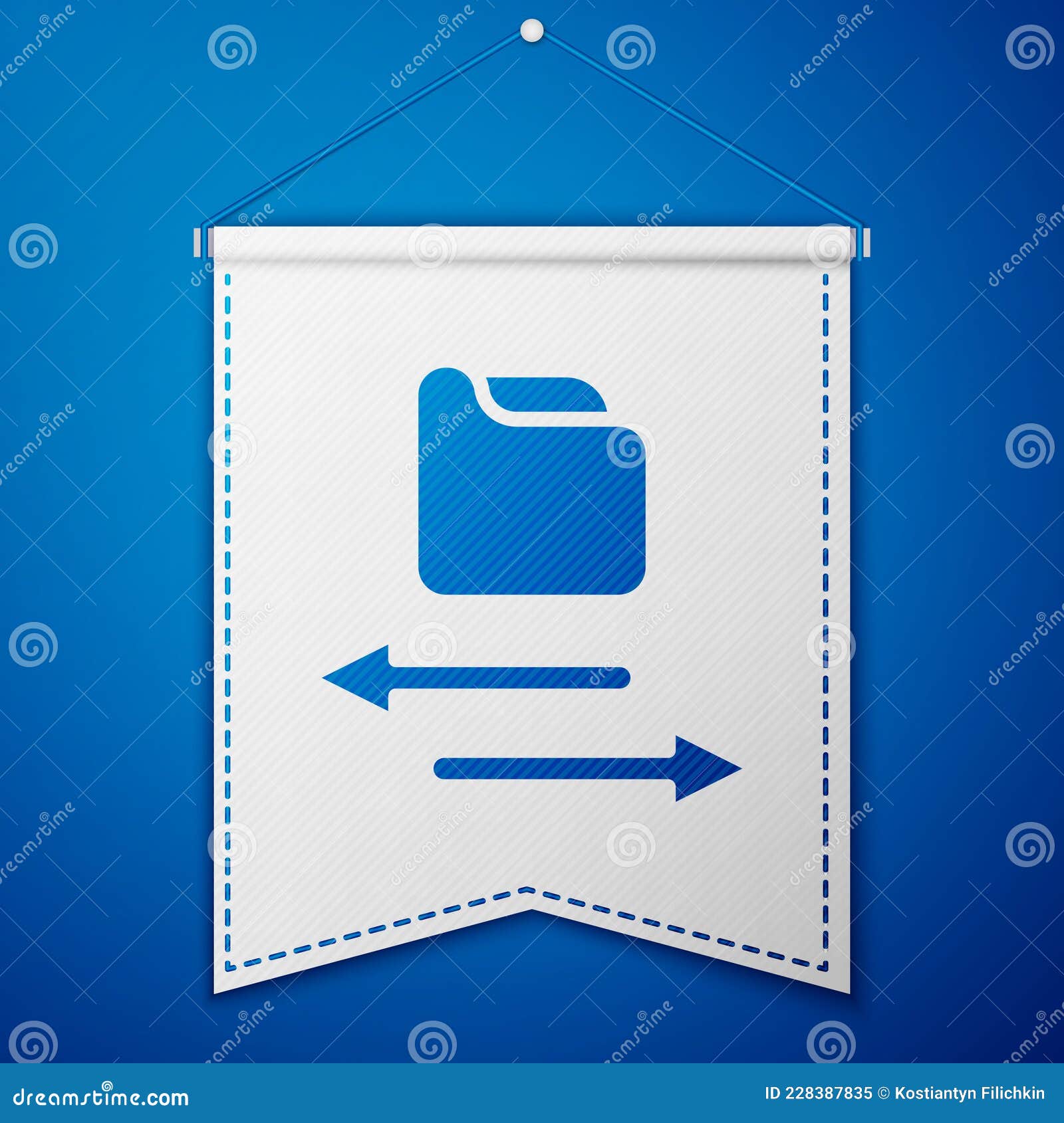 Blue Transfer Files Icon Isolated on Blue Background. Copy Files, Data ...