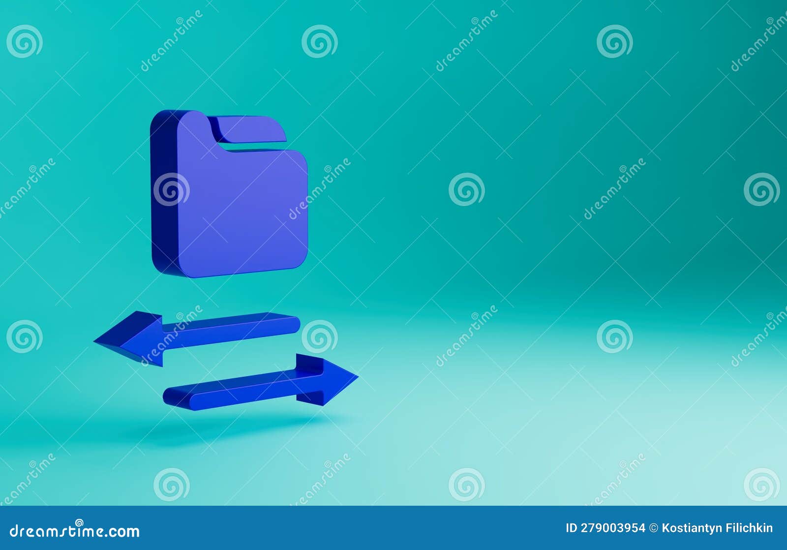 Blue Transfer Files Icon Isolated on Blue Background. Copy Files, Data ...
