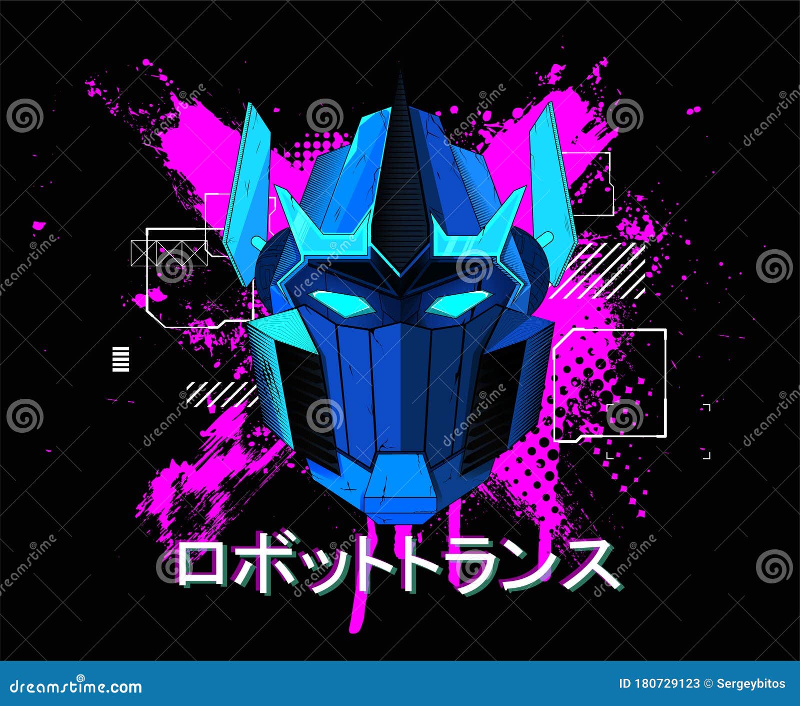 Blue Transformer Art for T-shirt and Merch Design Stock Vector ...