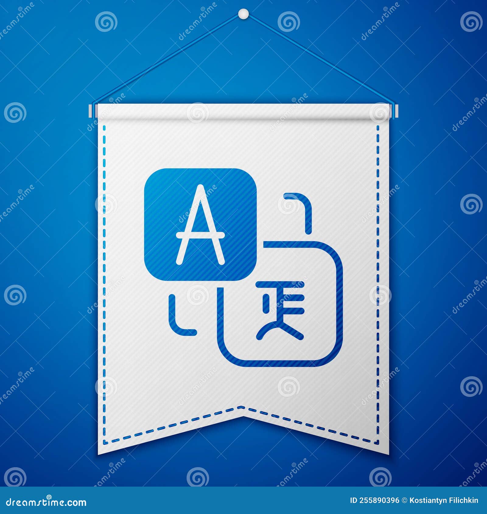 Blue Translator Icon Isolated on Blue Background. Foreign Language ...