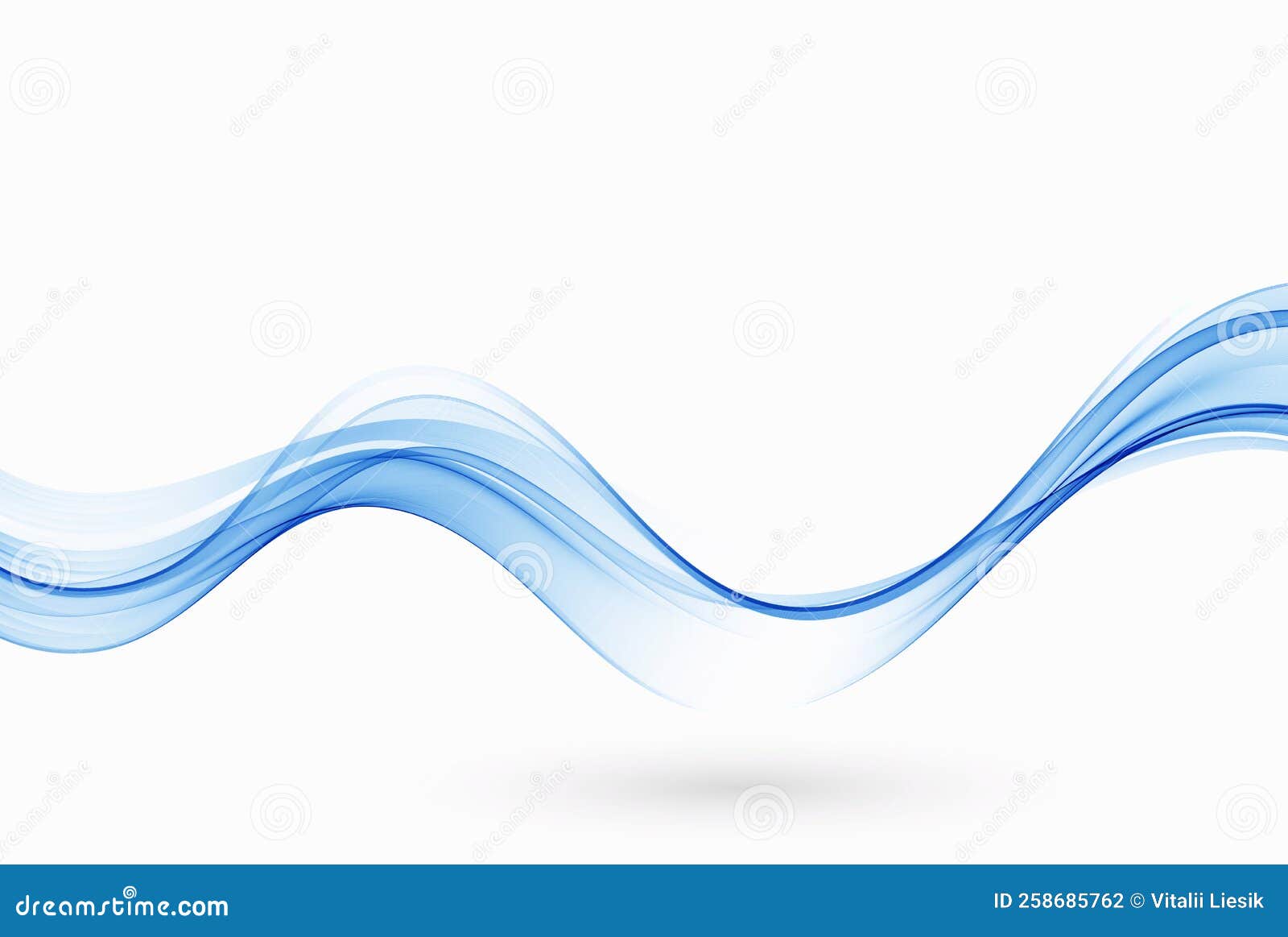 Blue Transparent Abstract Wave Flow. Wave Background Stock Vector ...