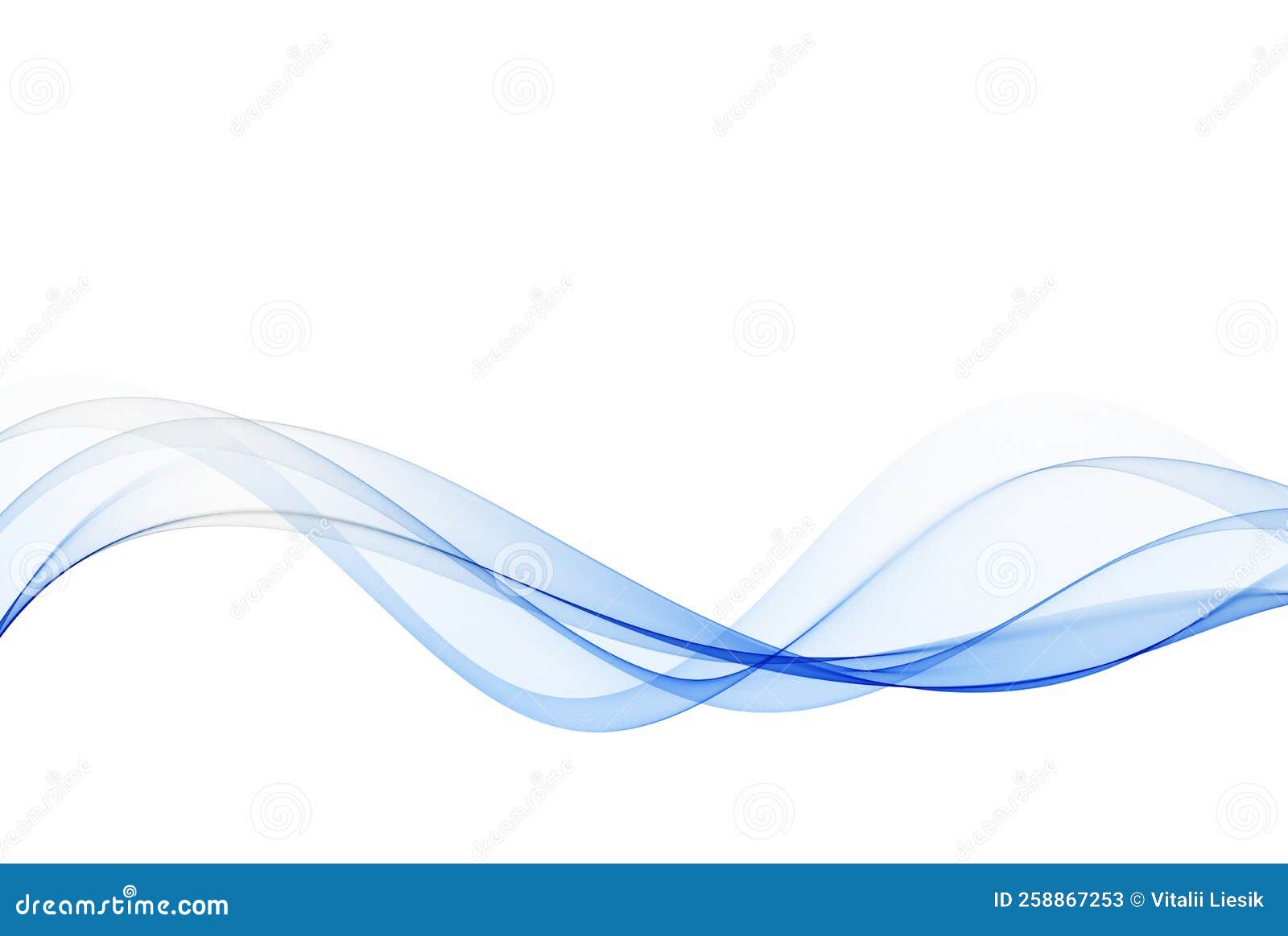 Blue Transparent Abstract Wave Flow. Wave Background Stock Vector ...
