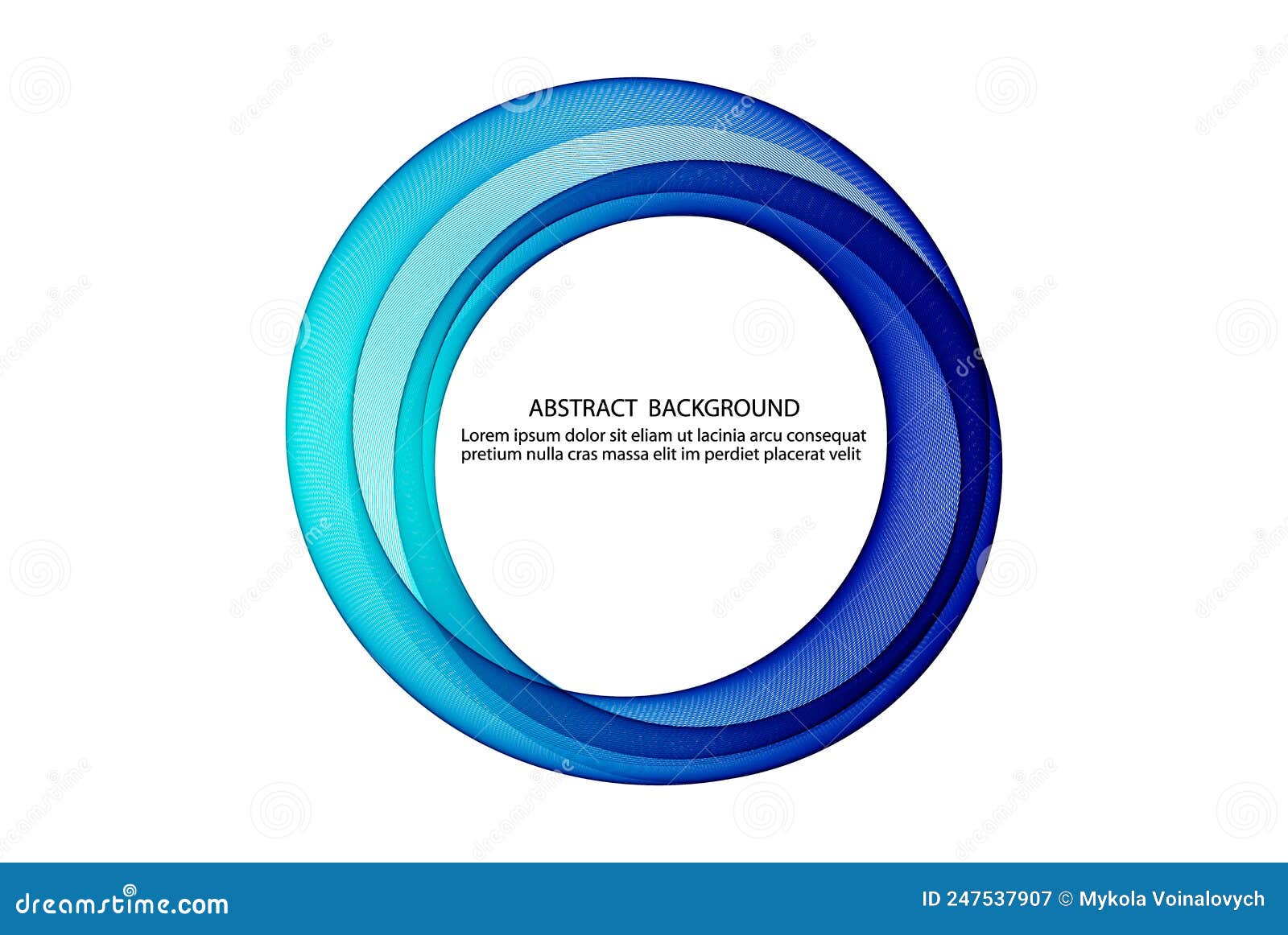 Blue Transparent Circular Wave on a White Background. Wave Vector ...