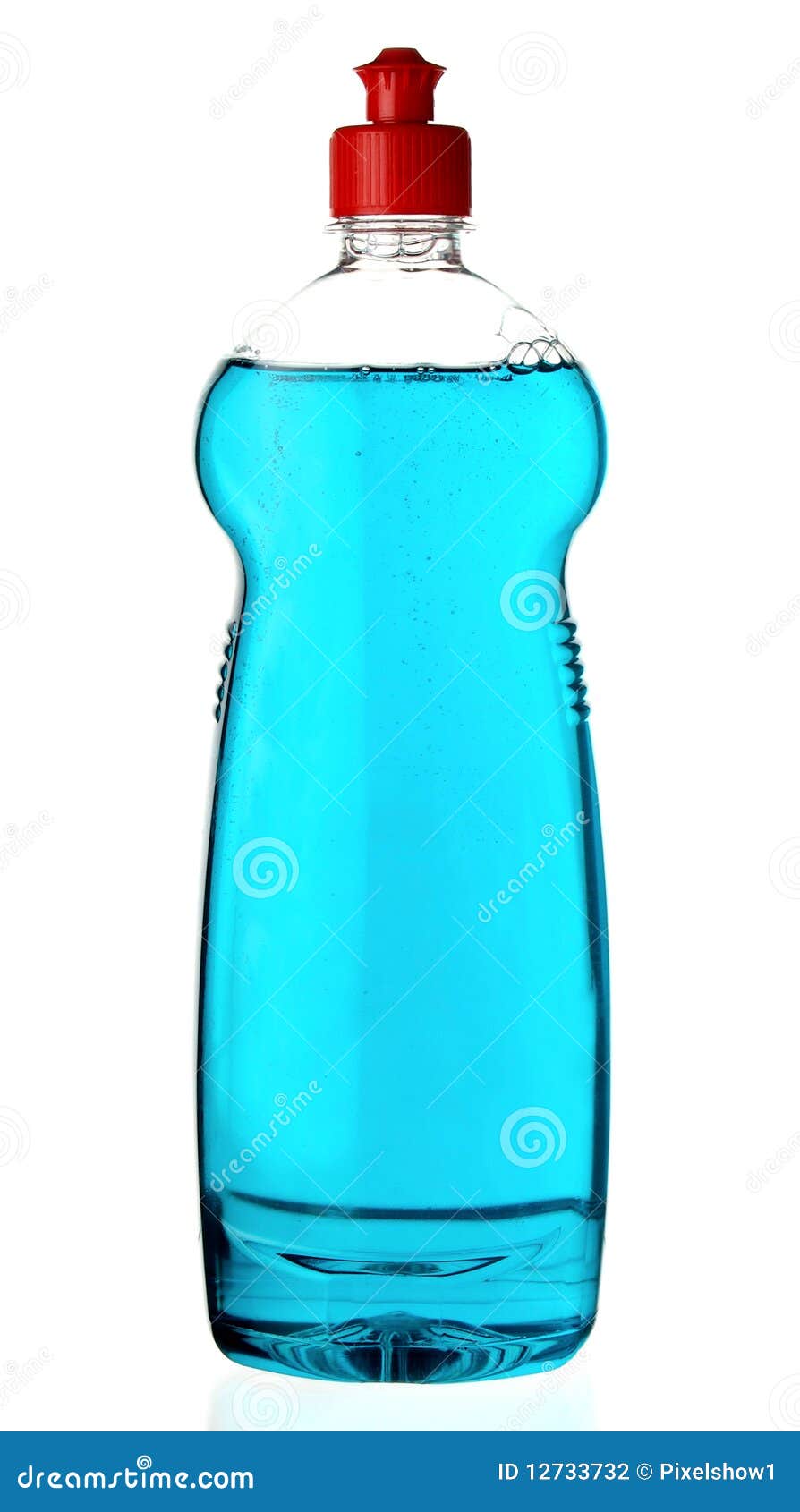 Blue Transparent Cleaner Bottle Stock Photo - Image of hygiene, solvent ...