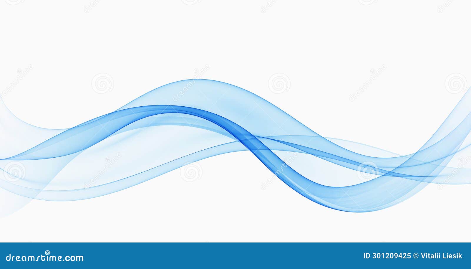 Blue Transparent Flow of Wavy Lines, Abstract Wave Blue. Stock Vector ...