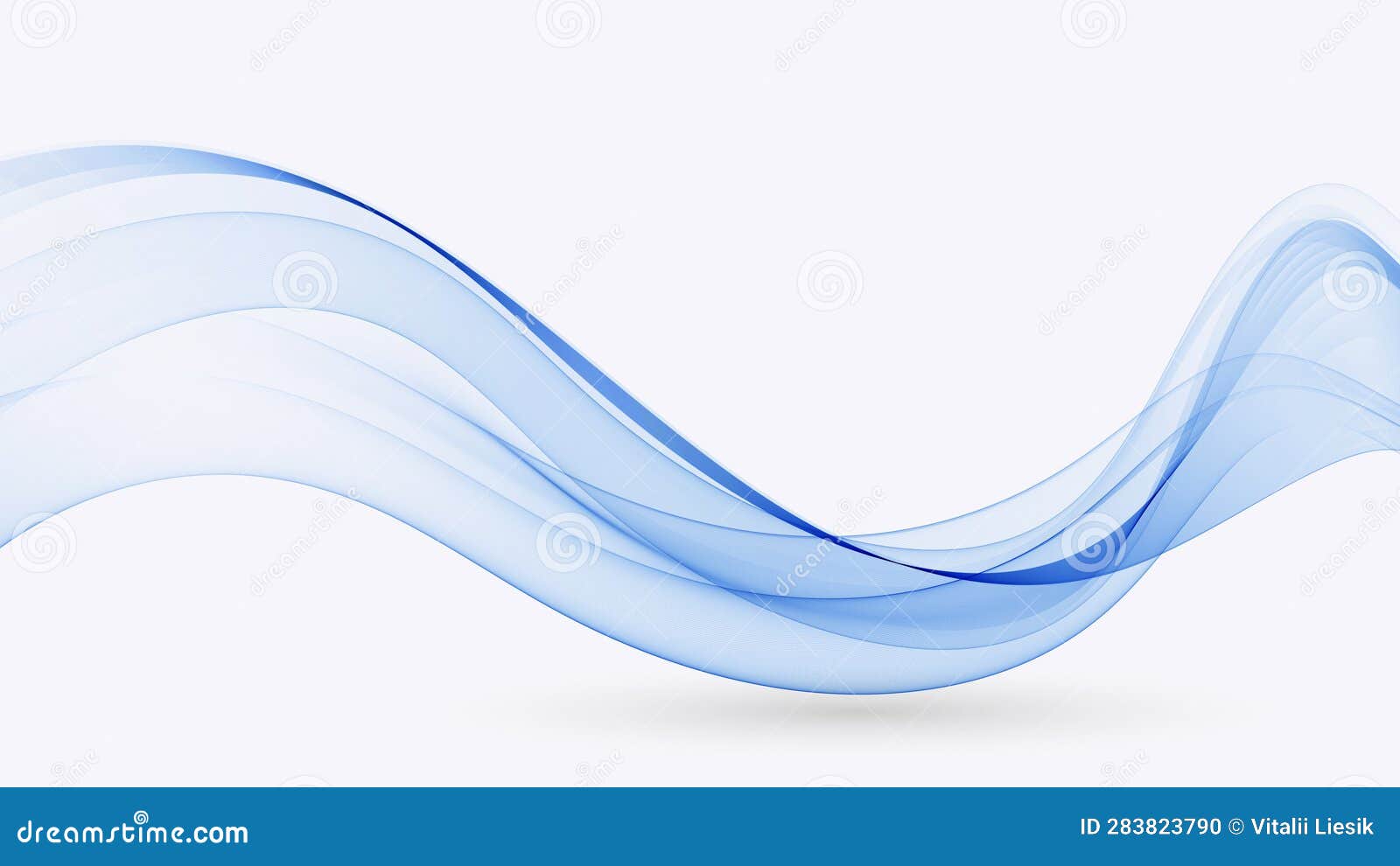 Blue Transparent Flow of Wavy Lines.Vector Wave Background Stock Vector ...