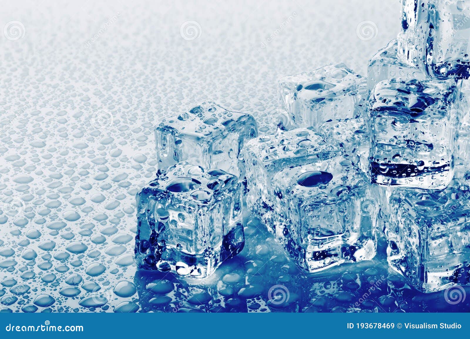 Blue Transparent Ice Cube Natural Crystal Clear and Light Blue ...