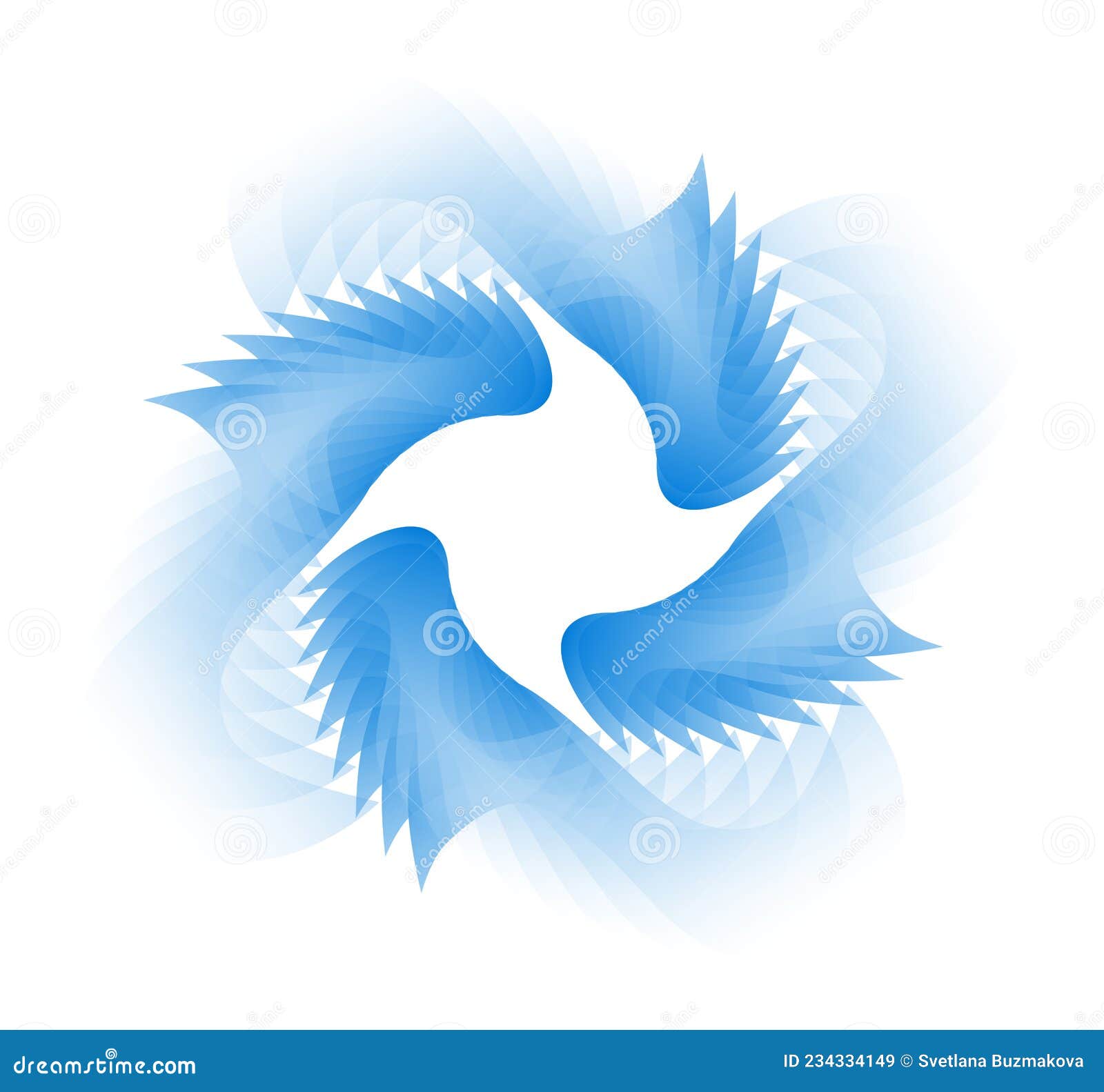 Blue Transparent Identical Elements are Located in a Circle and Create ...