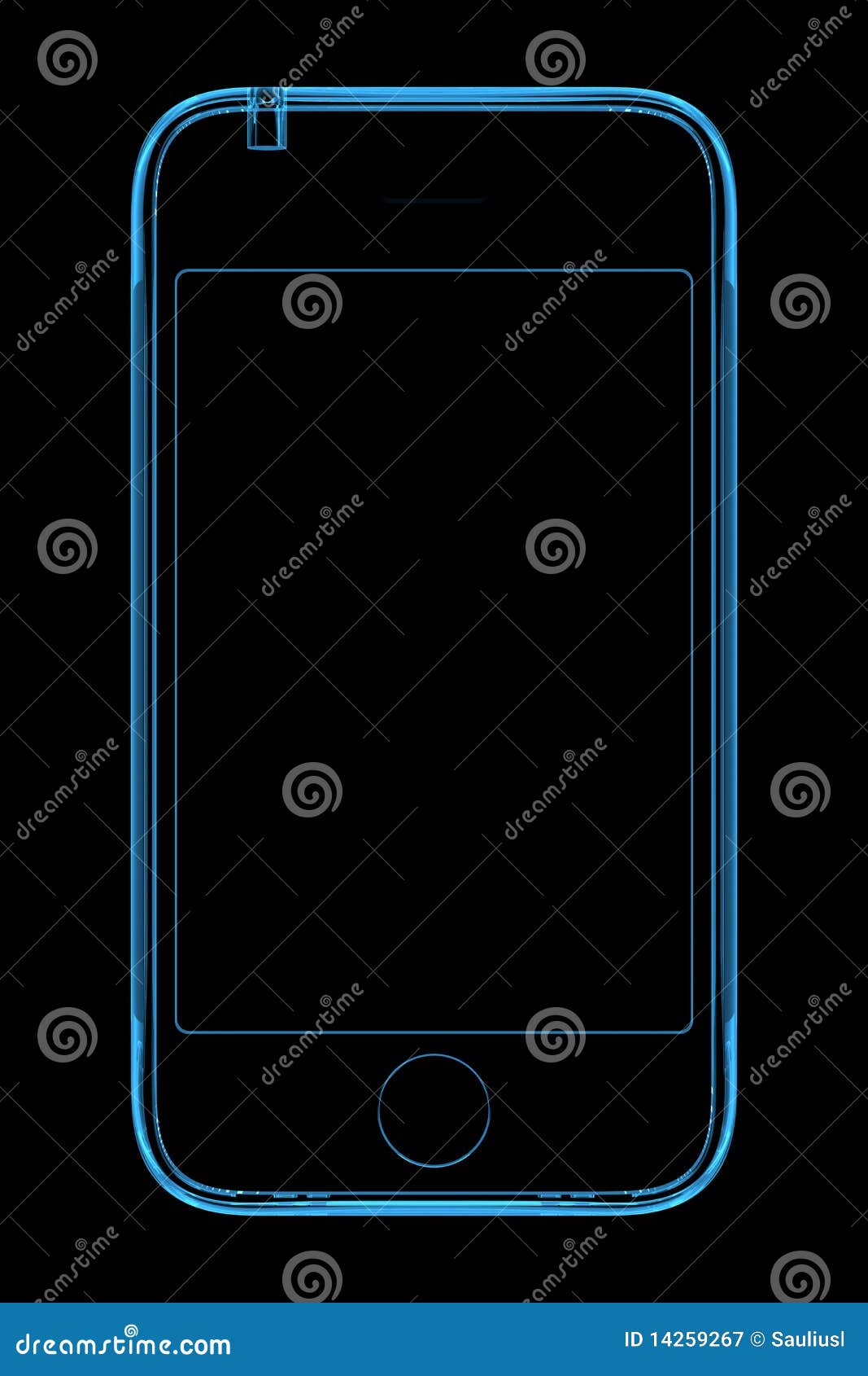 Blue Transparent X-ray Phone Stock Illustration - Illustration of ...