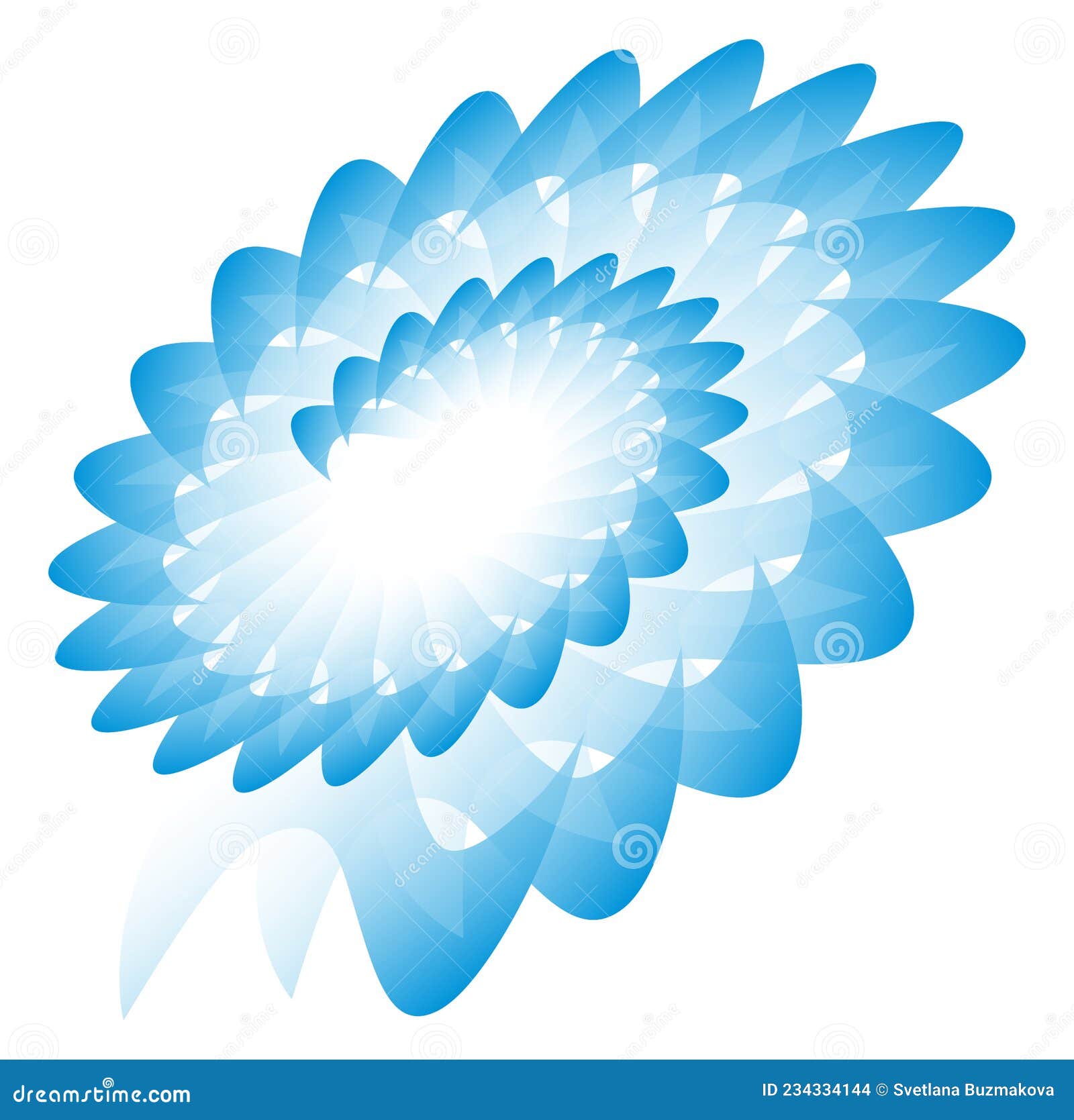 Blue Transparent Spiral Rotating Graphic Design Element Isolated on ...