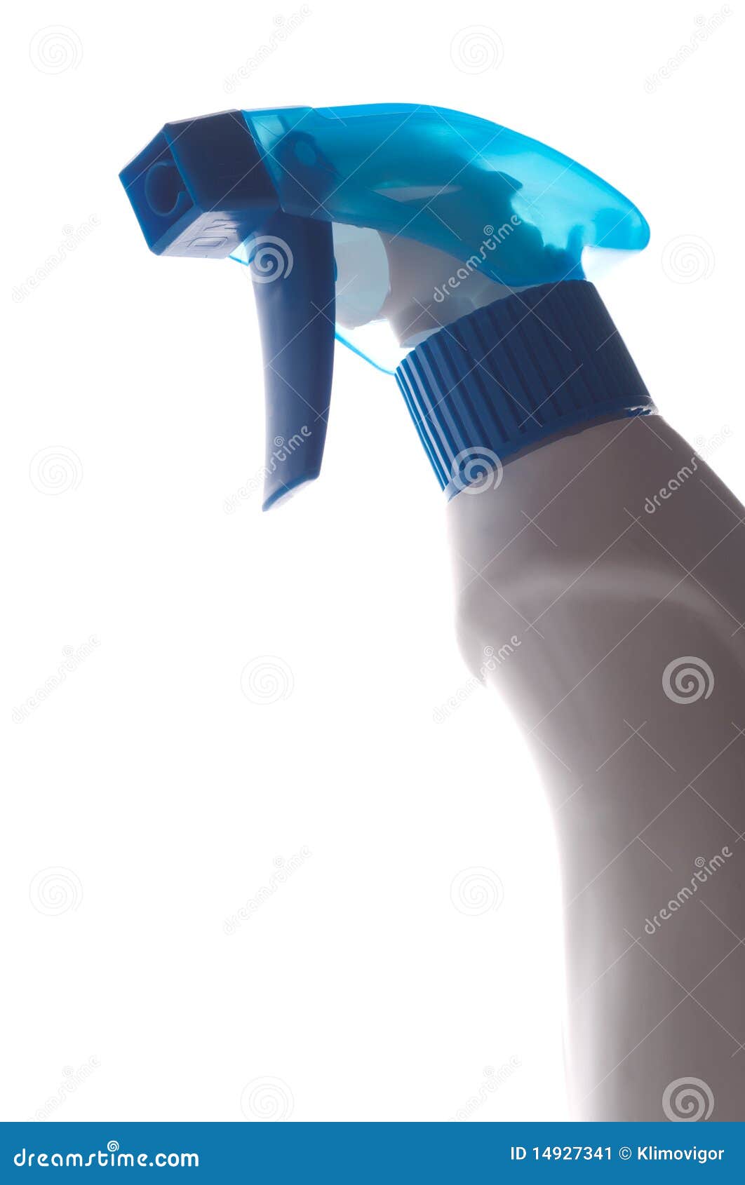 Blue Transparent Spray Bottle on White Background Stock Image - Image ...