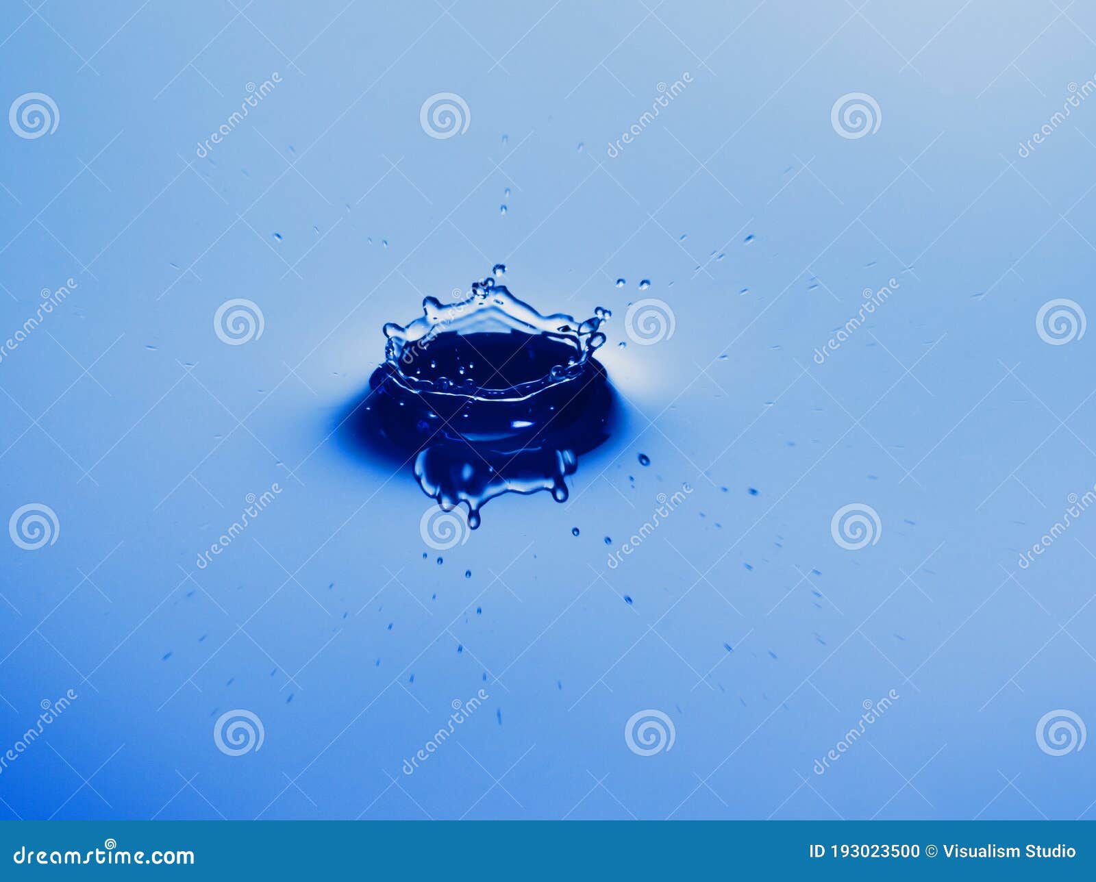 Blue Transparent Water Drop Splash with Bubble Realistic with Blue ...