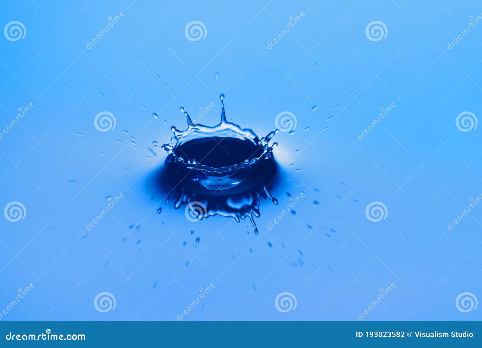 Blue Transparent Water Drop Splash with Bubble Realistic with Blue ...