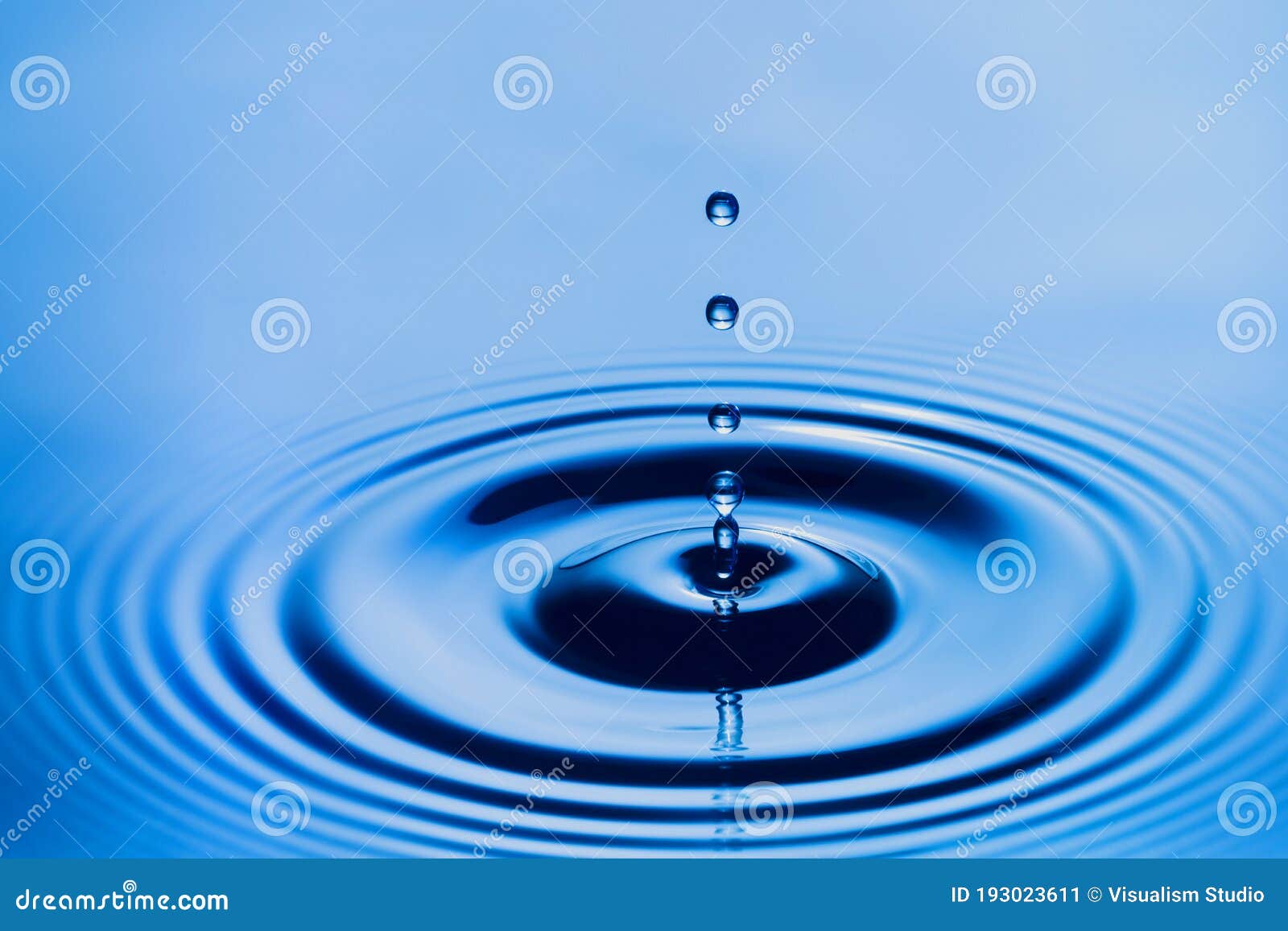 Blue Transparent Water Drop Splash with Bubble Realistic with Blue ...