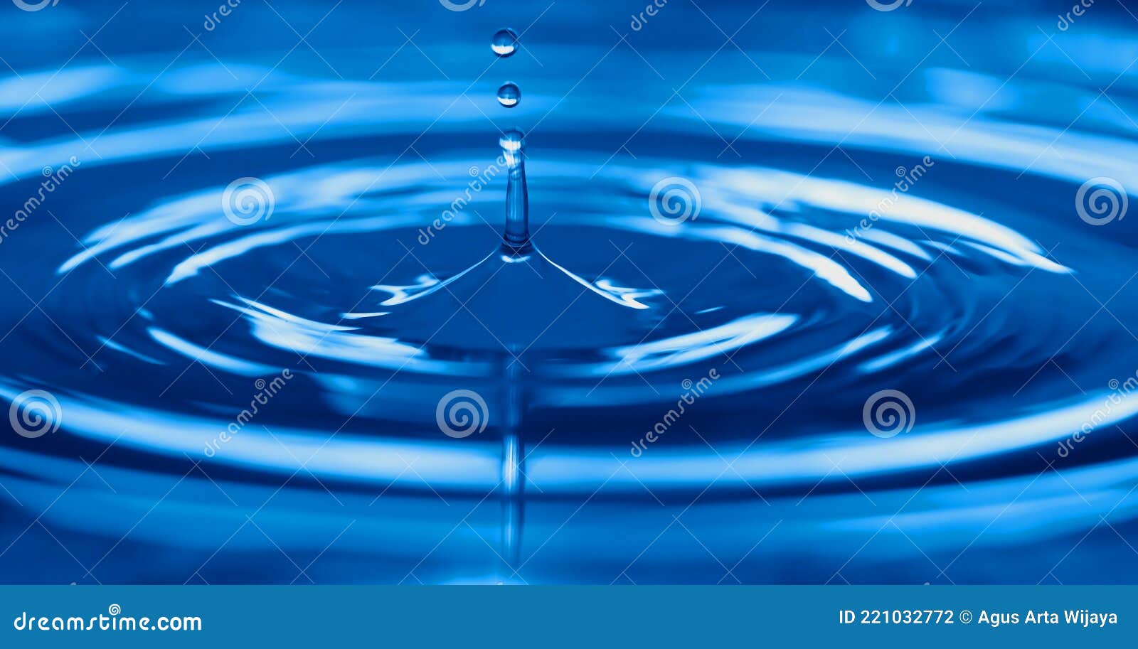 Blue Transparent Water Drop Splash with Bubble Realistic with Blue ...