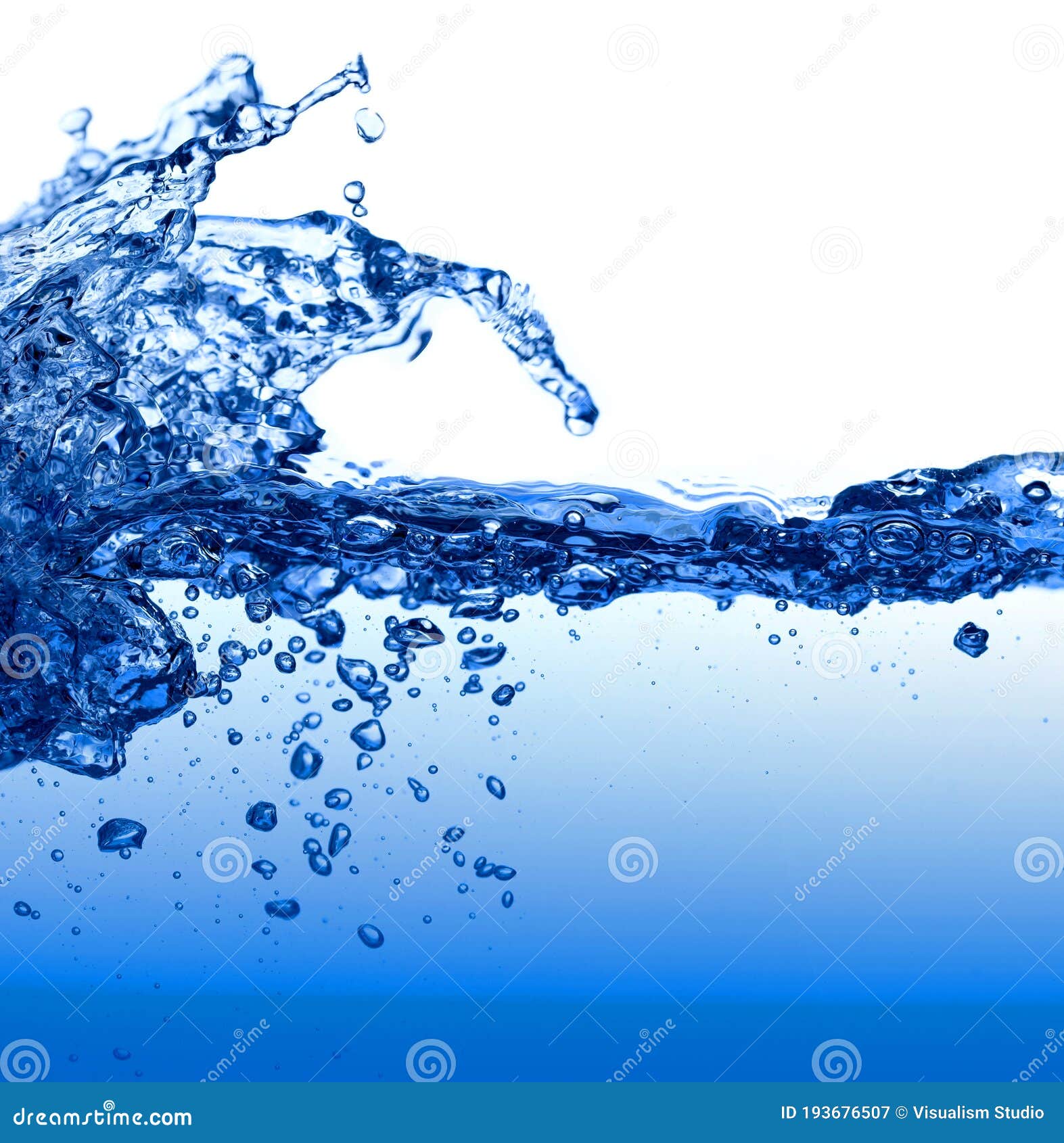 Blue Transparent Water Splash Realistic Beautiful Blue Clean Water on ...