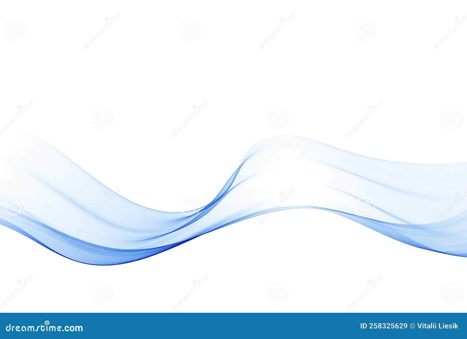 Blue Transparent Wave Flow, Abstract Wave Design Element. Stock Vector ...