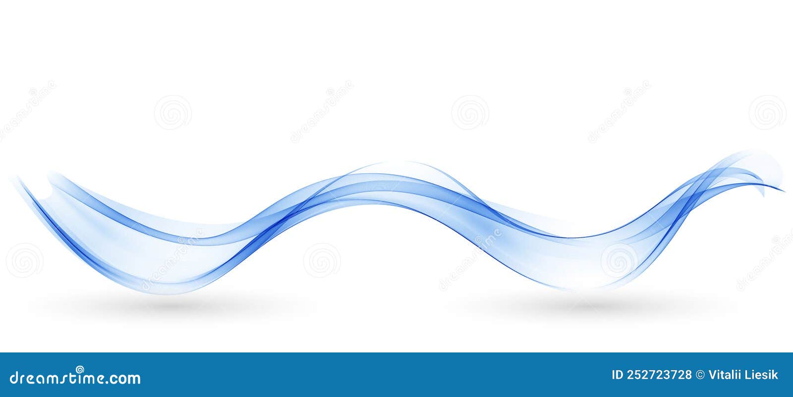 Blue Transparent Wave on White Background.Abstract Vector Wave ...