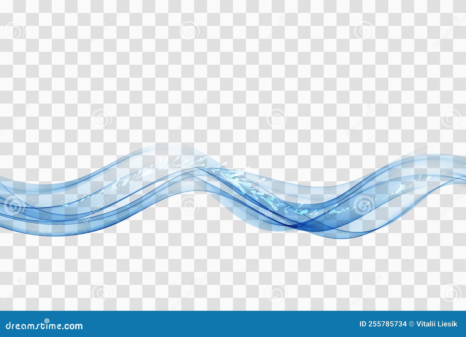 Blue Transparent Wavy Element, Blue Abstract Wave. Stock Vector ...