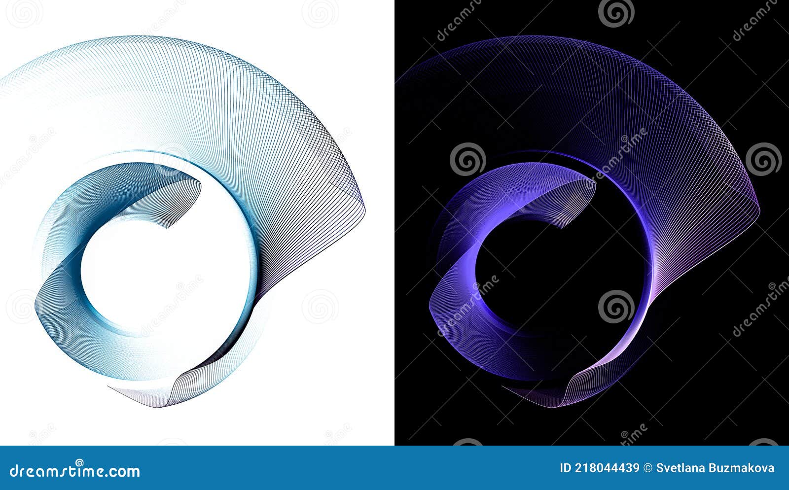 The Blue Transparent Wavy Planes Rotate and Create a Circular Frame on ...