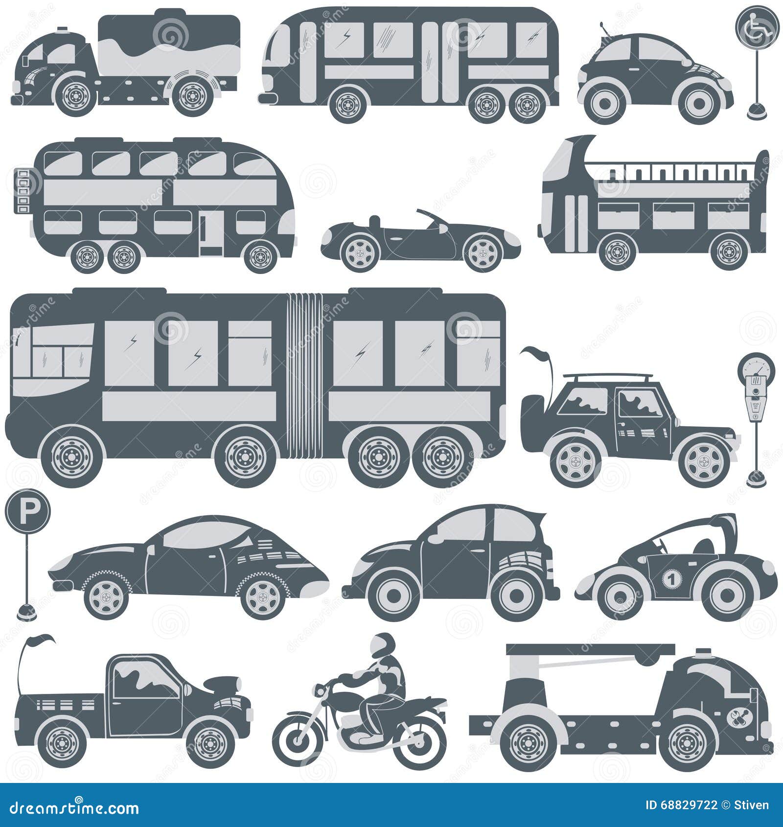 Blue transport icons stock vector. Illustration of icon - 68829722