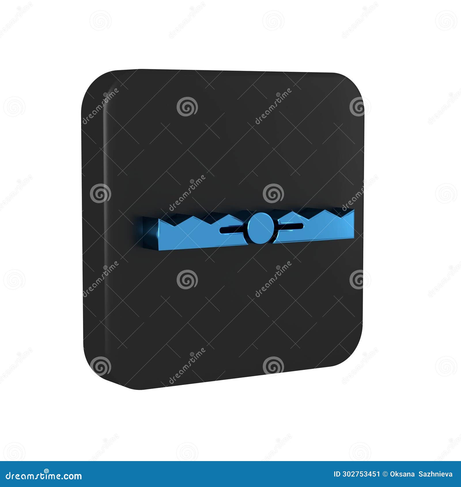 Blue Trap Hunting Icon Isolated on Transparent Background. Black Square ...